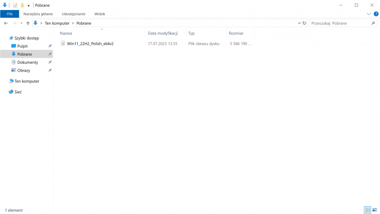 Sprawdzanie sumy kontrolnej pliku w systemie Windows na przykładzie obrazu płyty Windows 11 - awHost